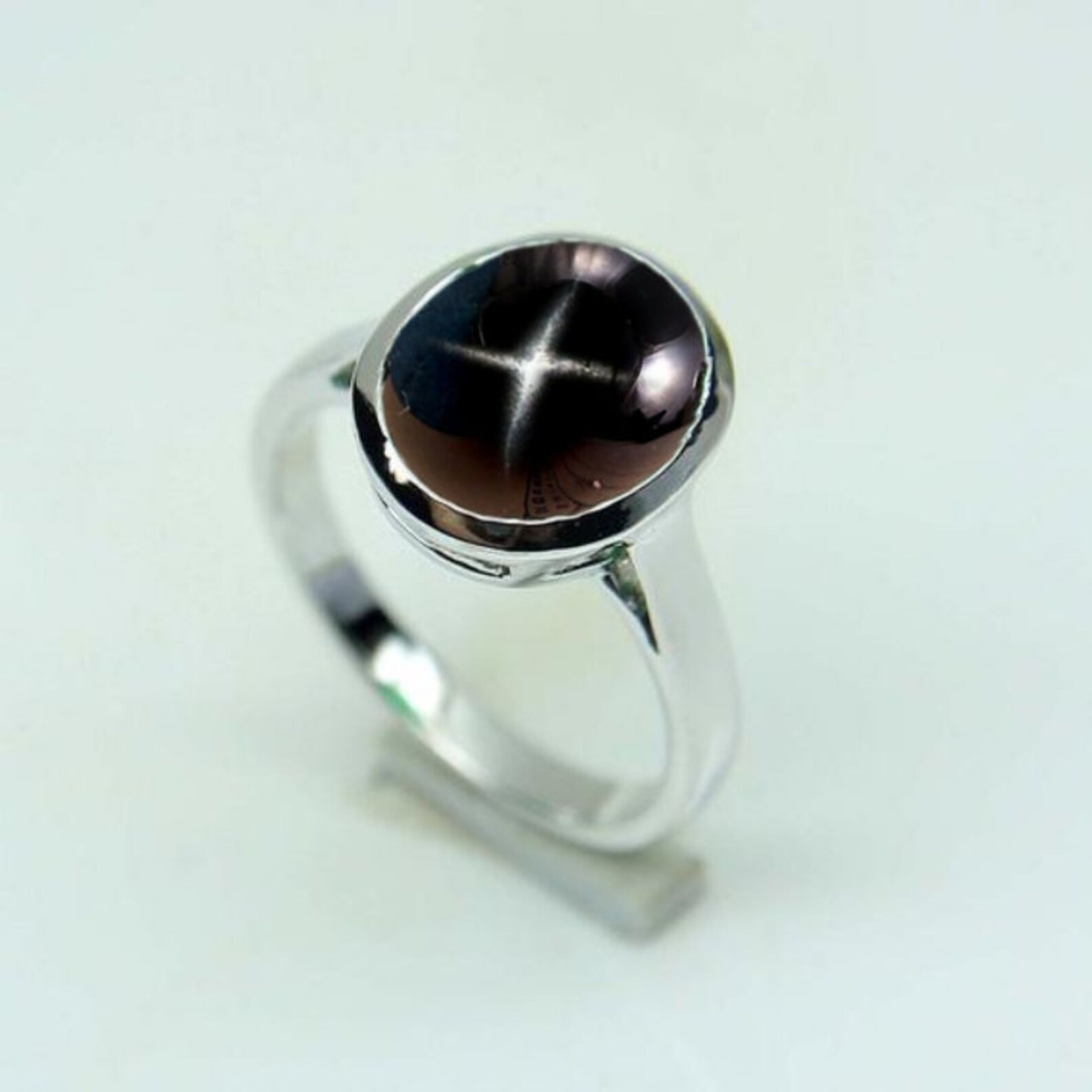 Men Sapphire Black Star Ring in 925 Sterling Silver Men | Etsy