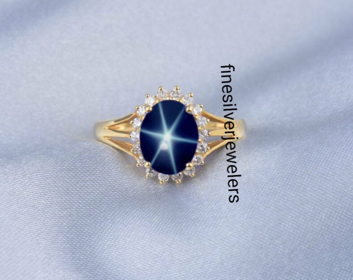Genuine Blue Star Ring in 925 Gold Plated Lindy Blue Star Ring | Etsy