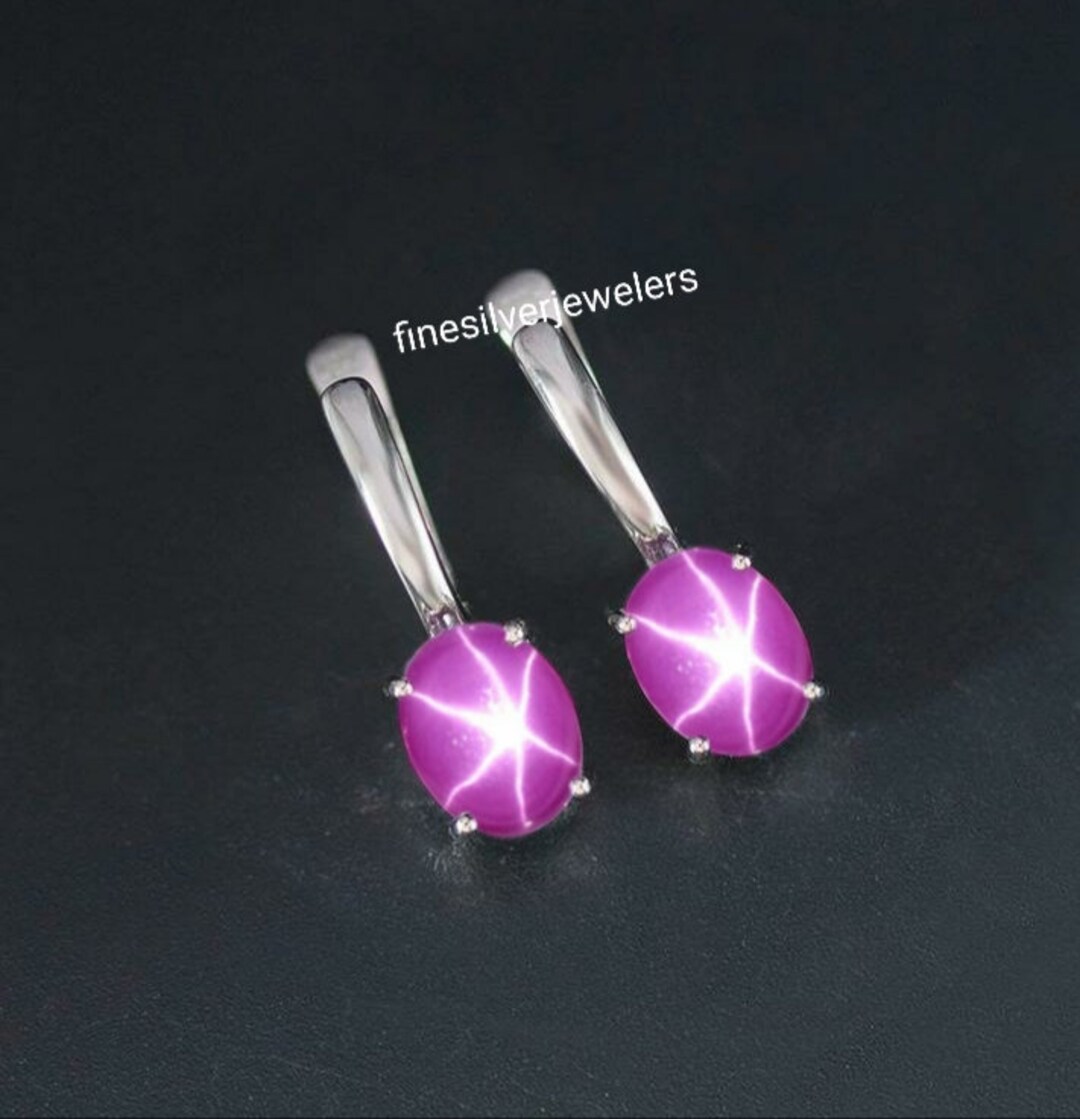 Genuine Lindy Pink Star Earrings for Bride Pink Star Earrings in 925 ...
