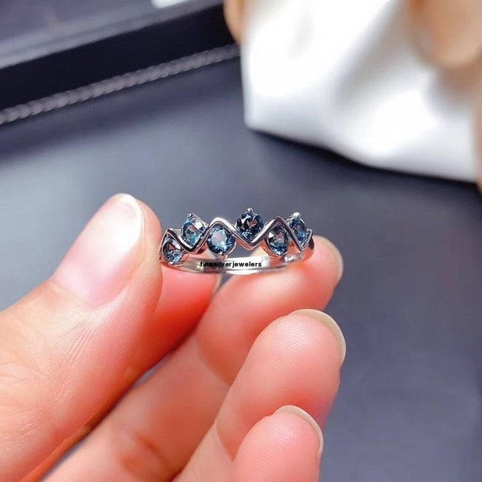 Eternity Band/2mm Alexandrite Wedding Ring/925 Sterling Silver - Etsy