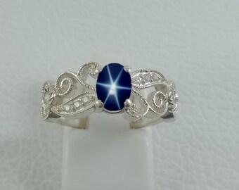Star Sapphire Ring | Etsy