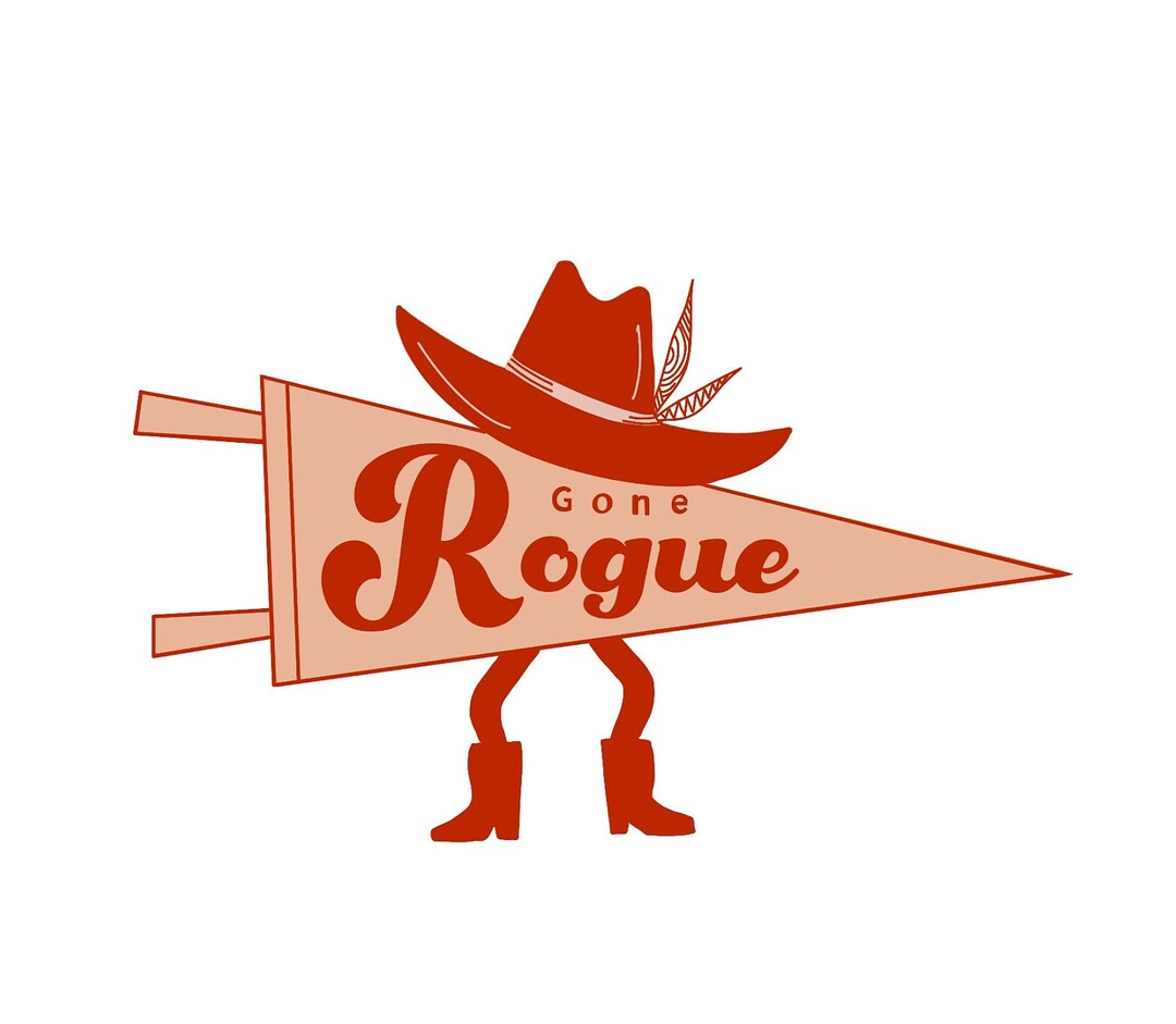 Sticker,gone Rogue, Cowboy, Digital Illustration, Peach, Red, Cowboy ...