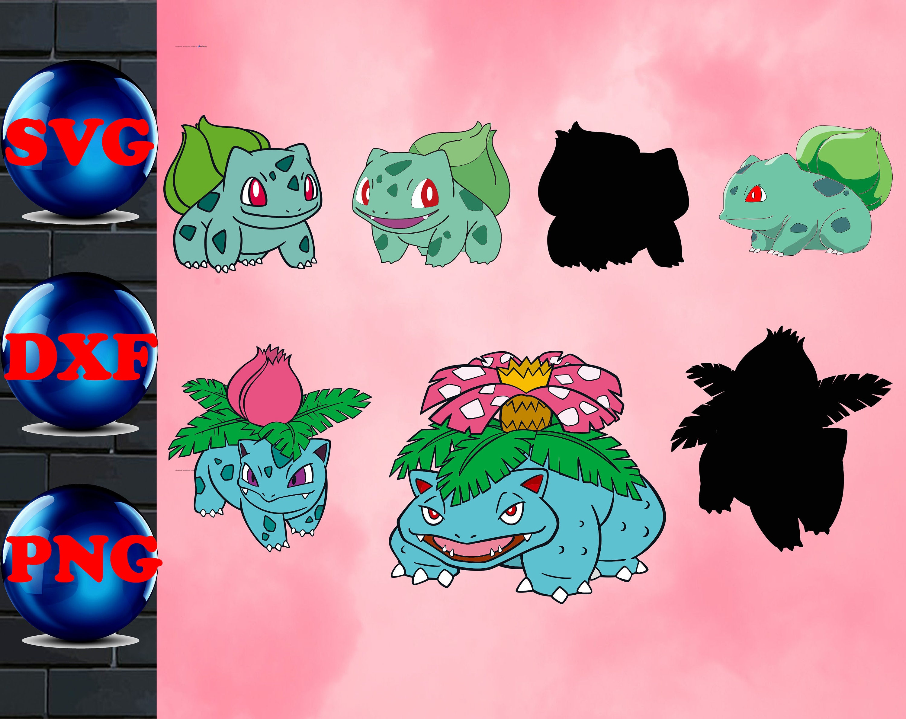 Bulbasaur SvgPokemon Bundle SVG PNG DXF for Cut files | Etsy