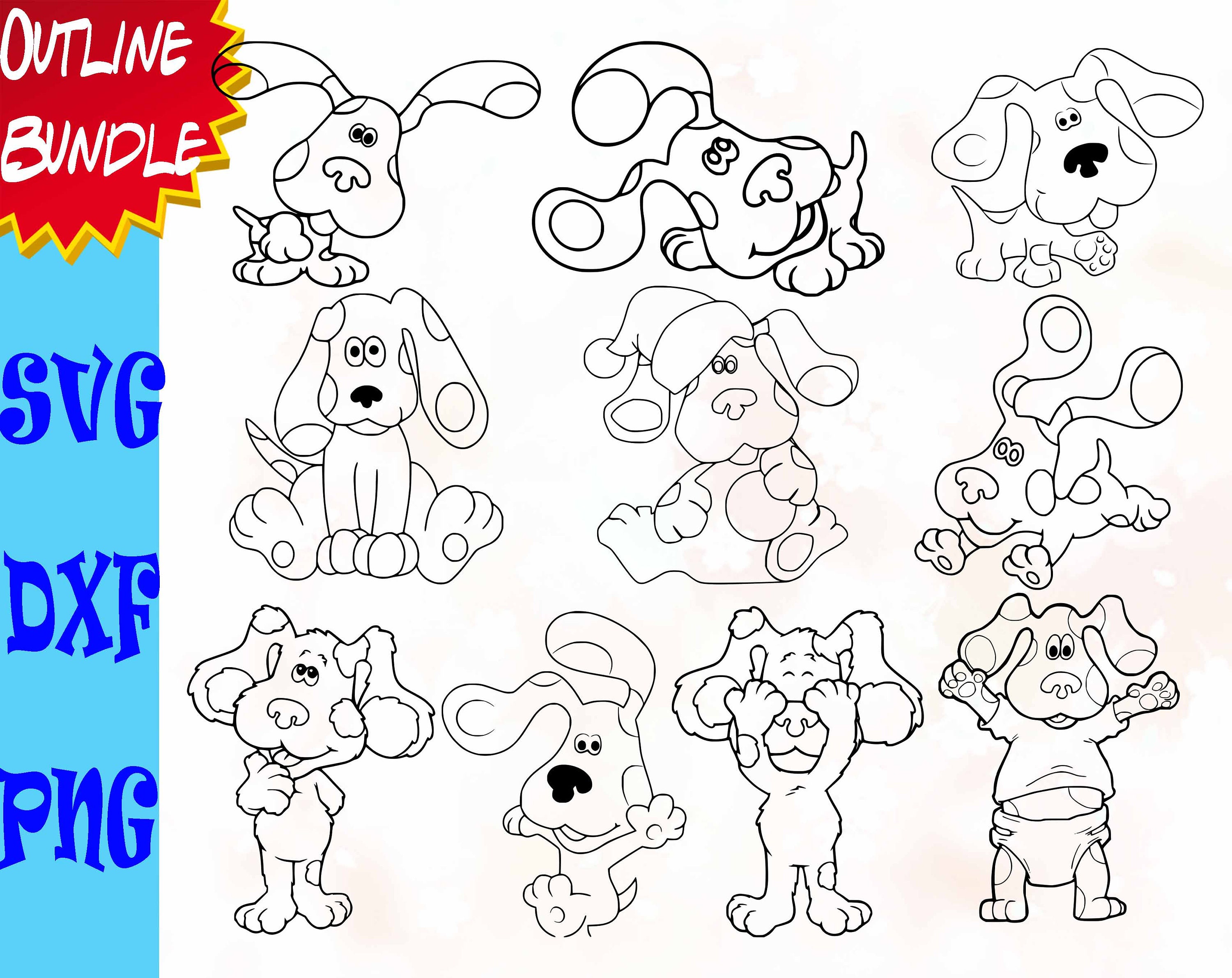 Blue's Clues Outline SVG PNG DXF for Cut files cricut | Etsy