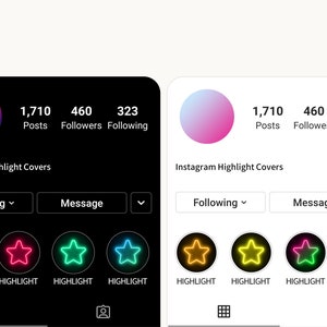 25 Neon Star Instagram Highlight Covers Instagram Story - Etsy