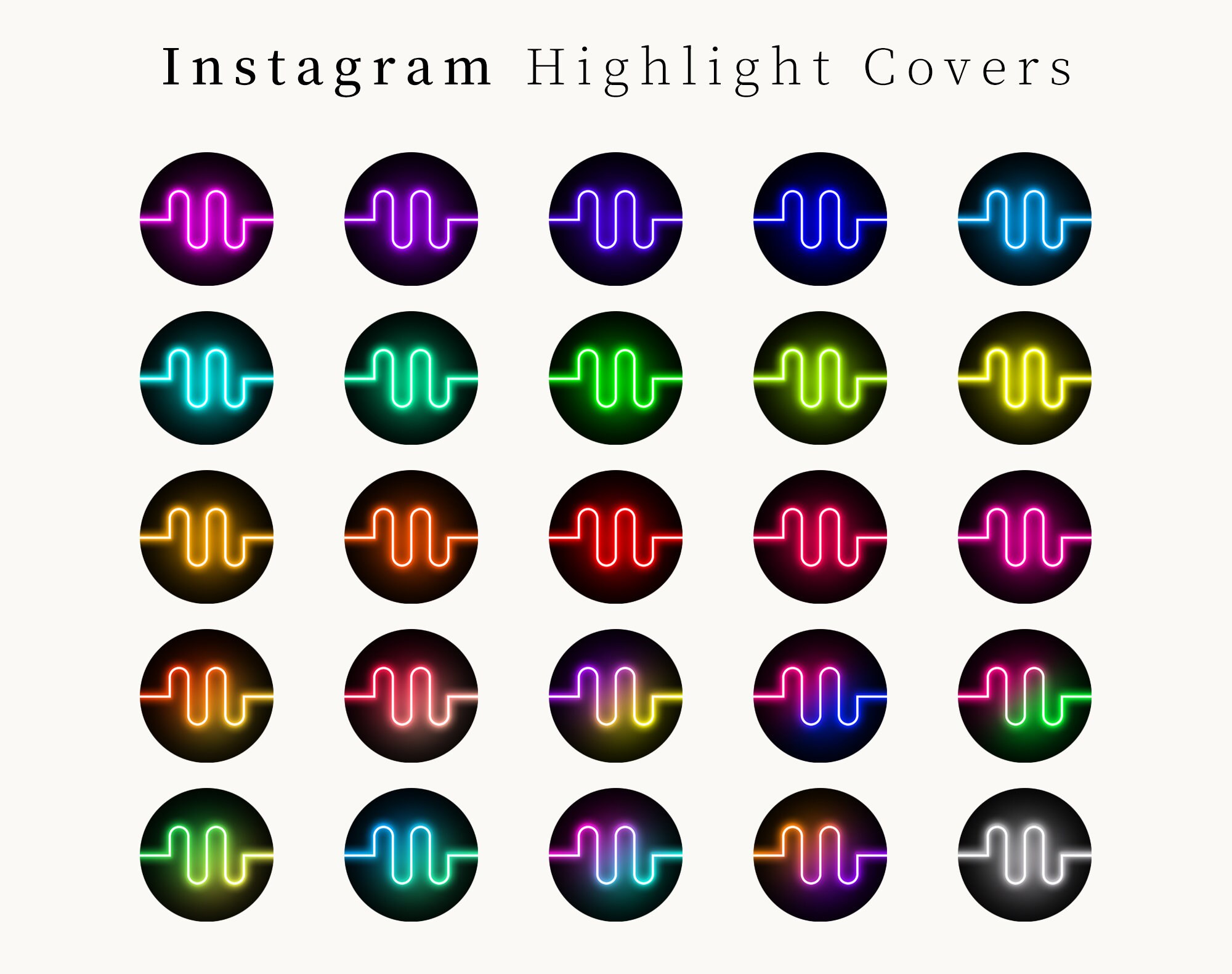 25 Neon Waveforms Icono Instagram Highlight Covers / Instagram Story ...