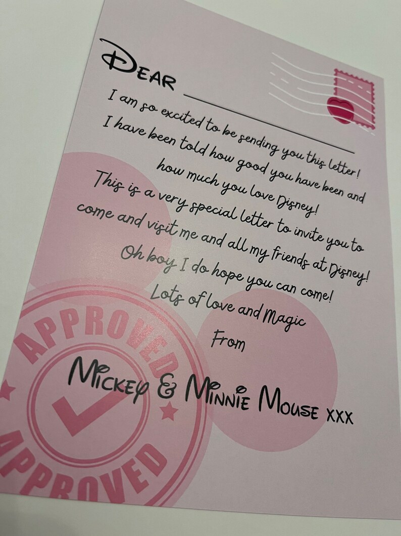 Disney Reveal Letter From Mickey - Etsy UK