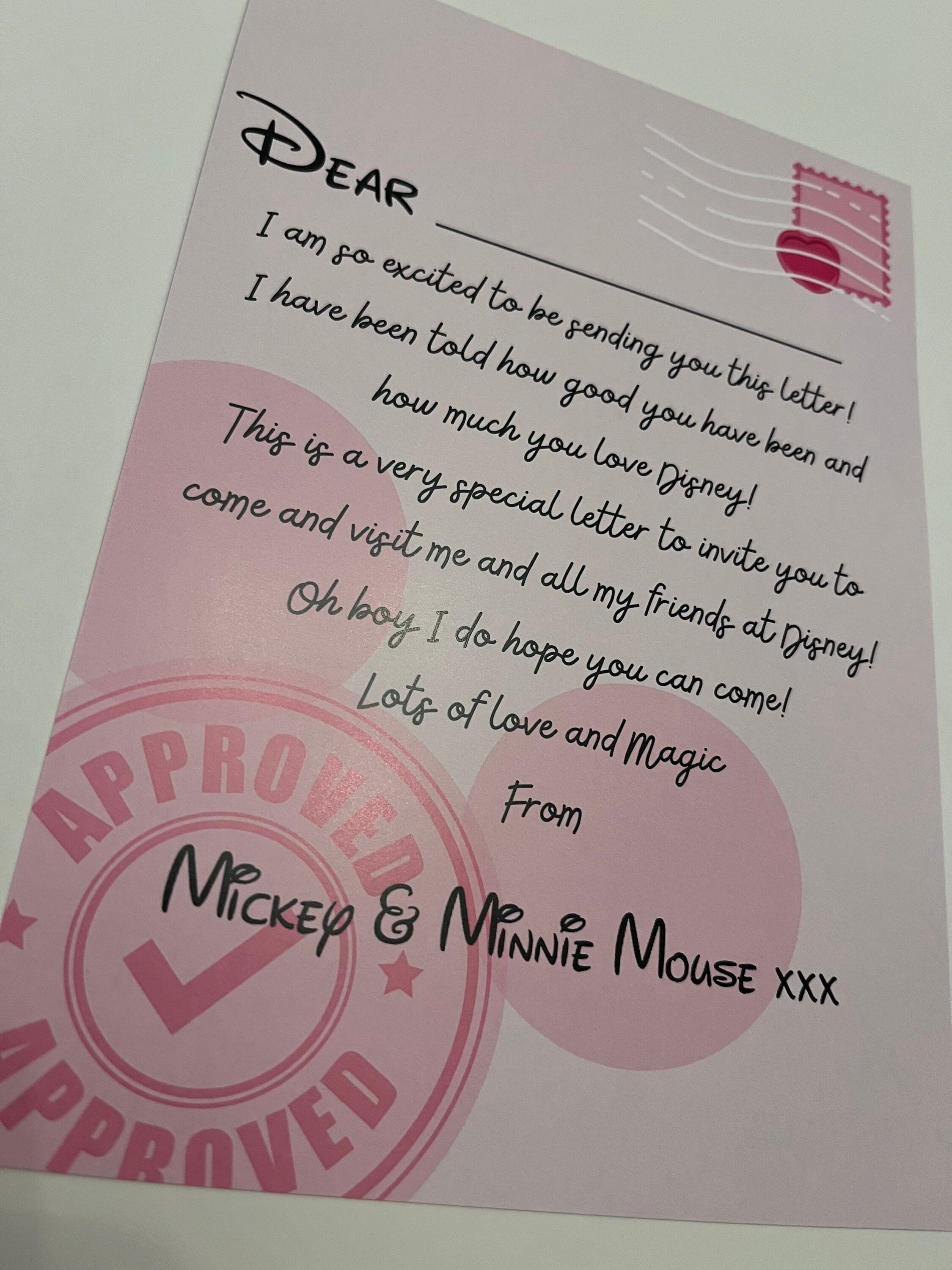 Disney Reveal Letter From Mickey - Etsy UK