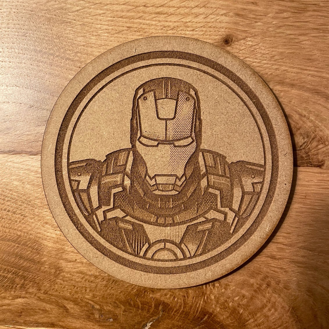 Marvel Iron Man Wooden Coaster Laser Engraved - Etsy