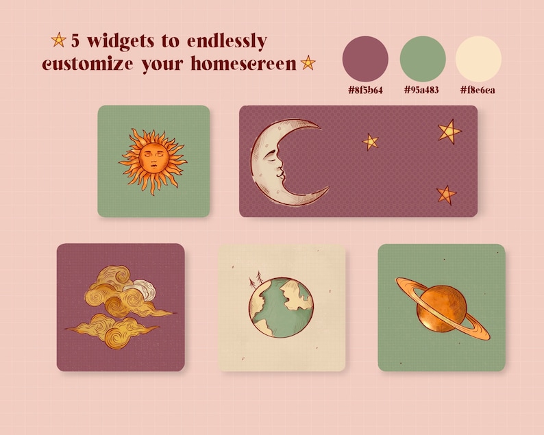 Celestial IOS App Icons Space Theme App Icons IOS 15 - Etsy