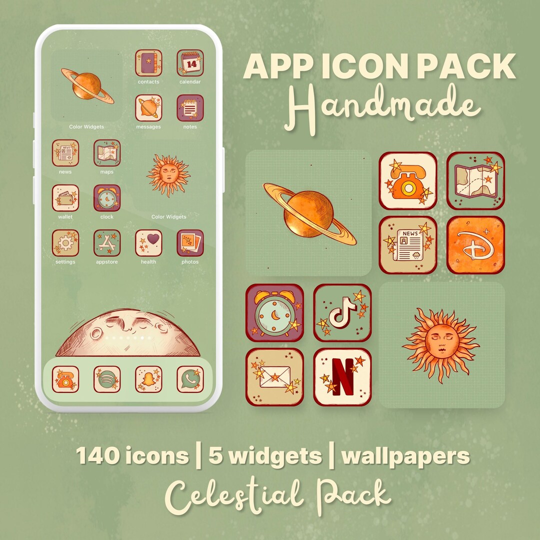 Celestial Ios App Icons | Space Theme App Icons | IOS 17 iPhone iPad ...