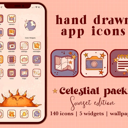 Celestial IOS App Icons Space Theme App Icons IOS 15 - Etsy