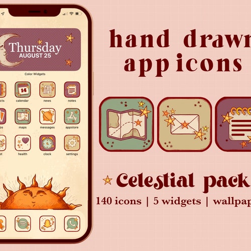 Celestial IOS App Icons Space Theme App Icons IOS 15 - Etsy