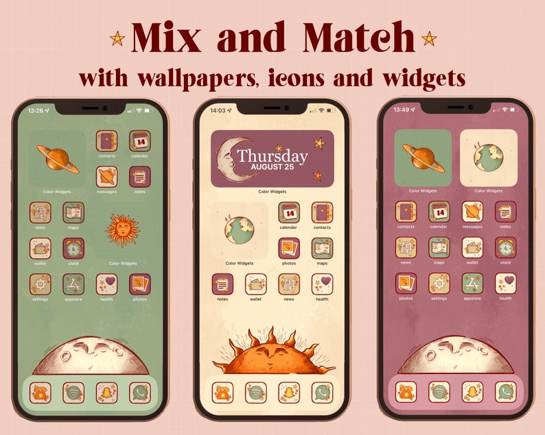 Celestial IOS App Icons Space Theme App Icons IOS 15 - Etsy