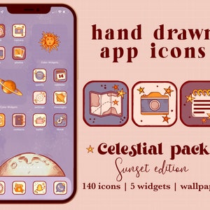 Celestial Sunset IOS App Icons Space Theme App Covers IOS - Etsy Nederland