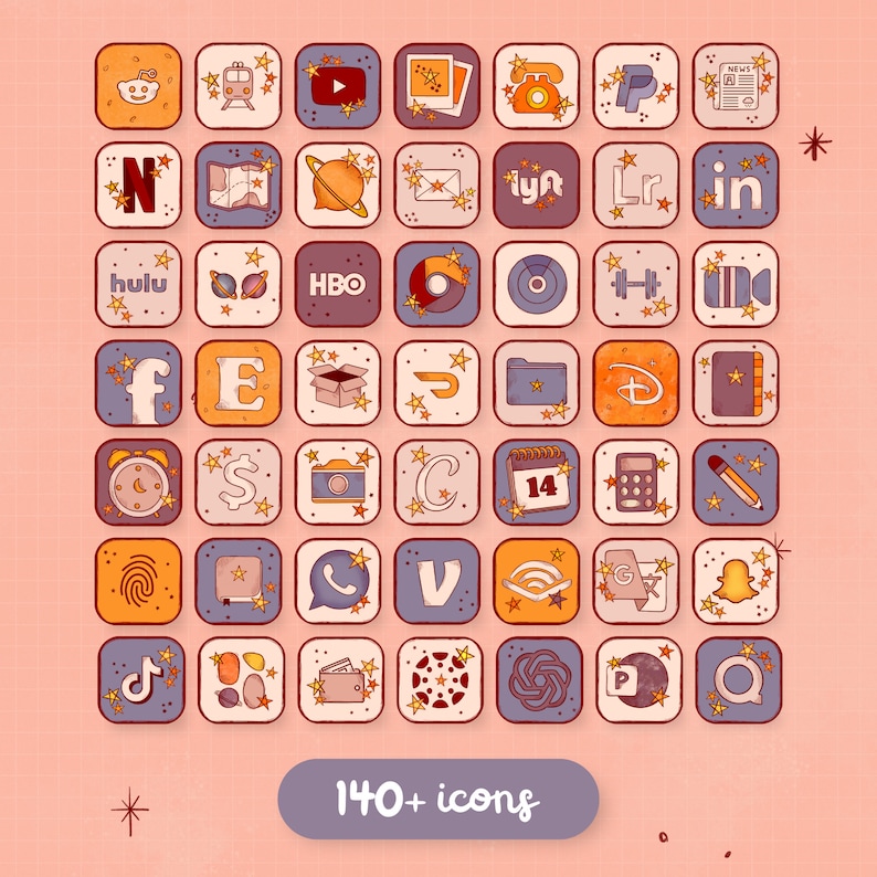 Celestial Sunset IOS App Icons | Space Theme App Covers | IOS 16, 17 ...