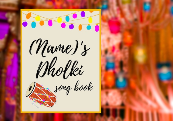 Dholki Song Book / Customizable Digital Download/ Sangeet / - Etsy