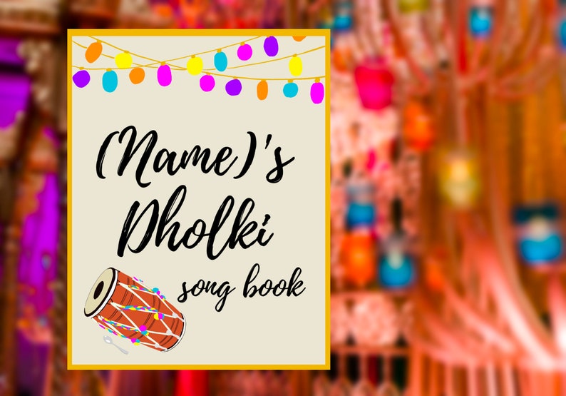 Dholki Song Book / Customizable Digital Download/ Sangeet / Mehndi ...