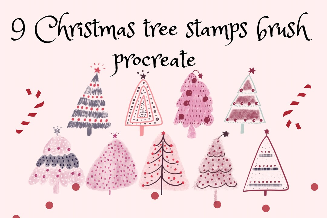 Christmas Tree Stamps Brush: Procreate Ornament Brush Set (digital ...