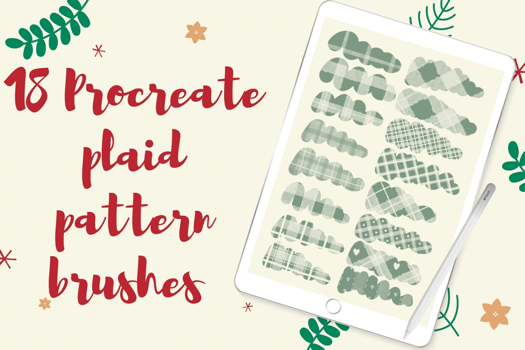 Plaid Pattern Procreate Brush Set (18 Brushes) (digital Download) - Etsy