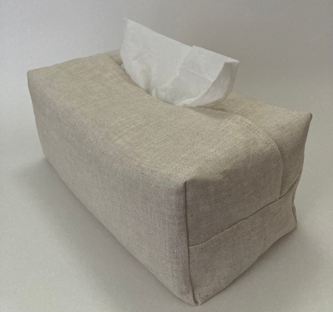 Linen Tissue Box Cover/ Tissue Box Holder/ Rectangular Tissue Box Cover ...