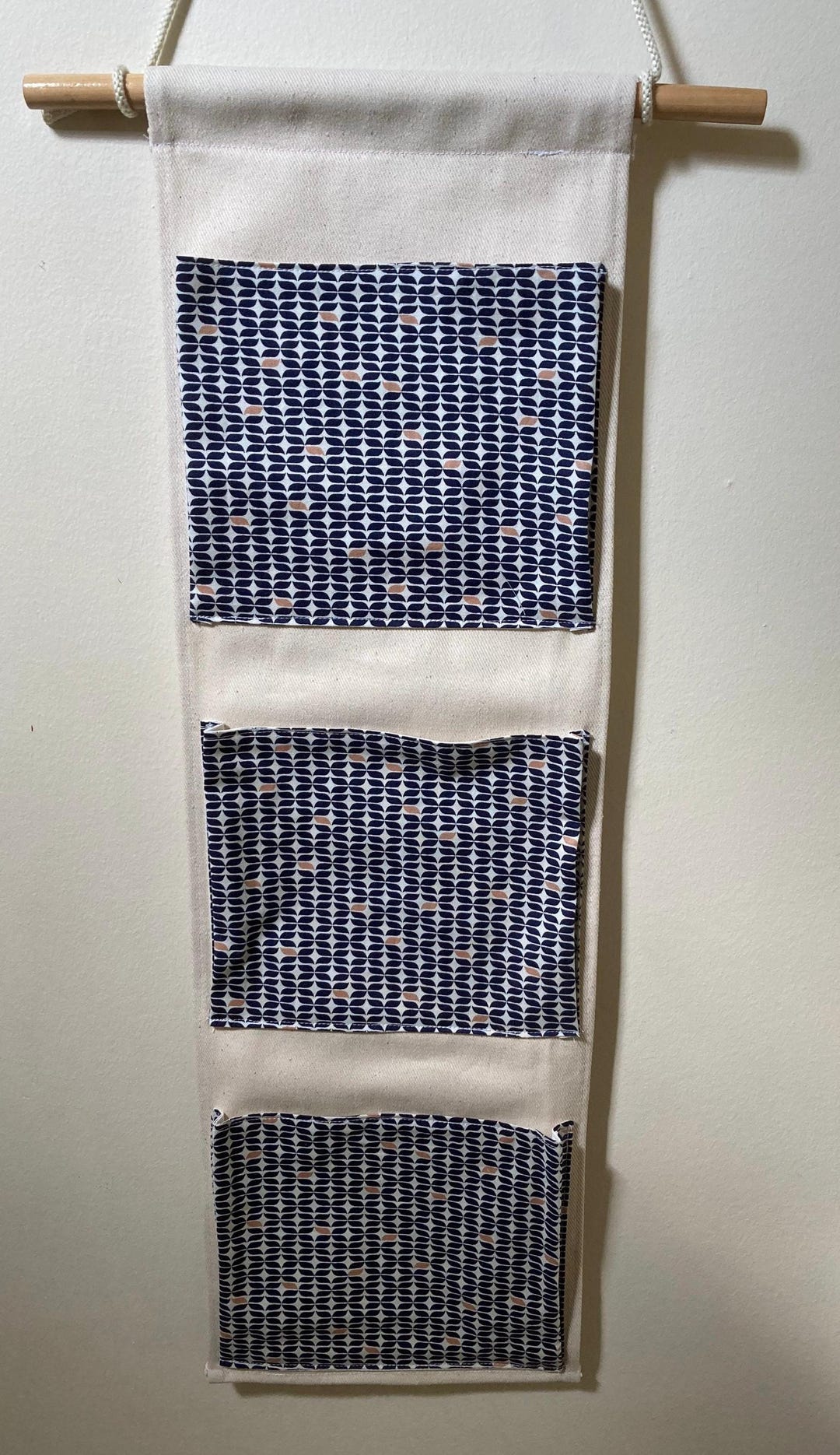 Wall Pocket Organizer, 3-pocket Canvas Hanging - Etsy
