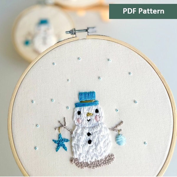 Snowman Embroidery - Etsy
