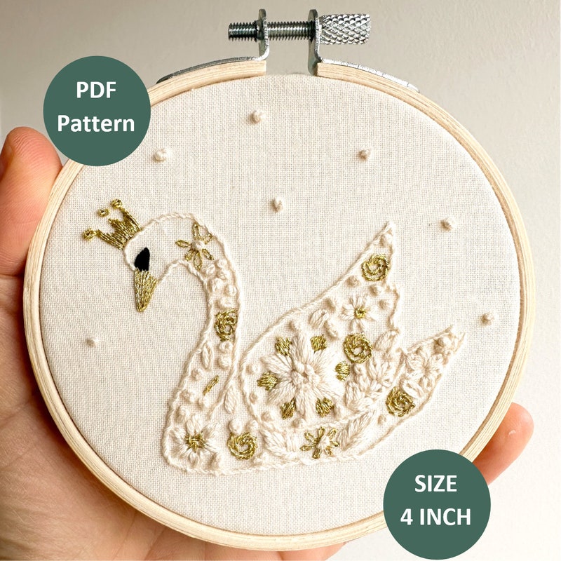 Swan Embroidery - Etsy