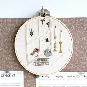 Embroidery Pattern Cozy January PDF Winter Embroidery Design Calendar ...