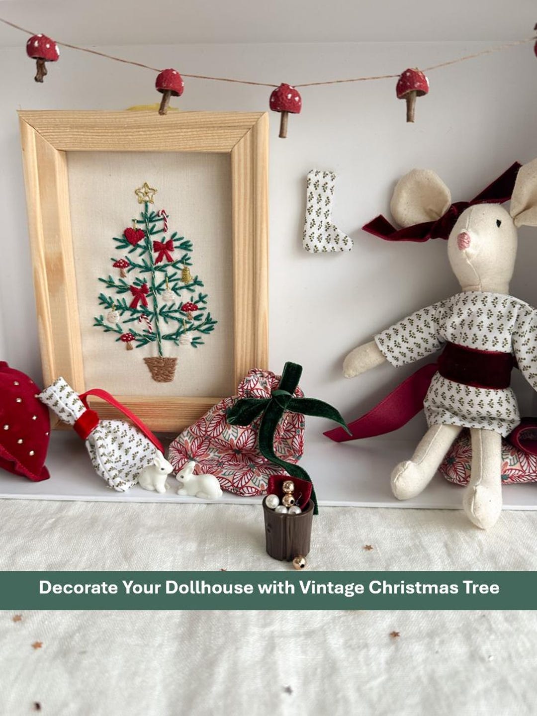 Vintage Christmas Tree Embroidery Pattern Retro Christmas Embroidery ...