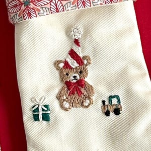 Christmas Embroidery Pattern Teddy Bear Beginner PDF Embroidery Design ...