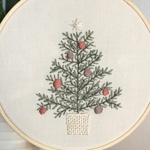 Christmas Tree Hand Embroidery Pattern, Beginner Christmas Embroidery ...