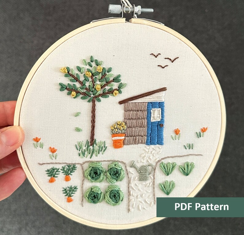 Vegetable Garden Embroidery Pattern Summer Garden Hand - Etsy
