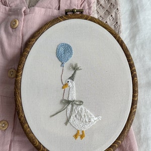 Party Goose Embroidery Pattern Beginner PDF Vintage Goose Embroidery ...