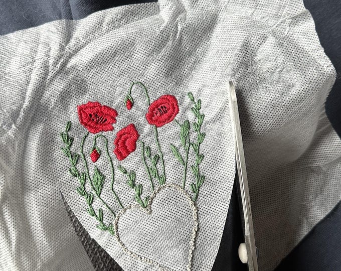 Poppy Wreath Hand Embroidery Pattern, Red Poppies Wreath, Poppy Flower ...