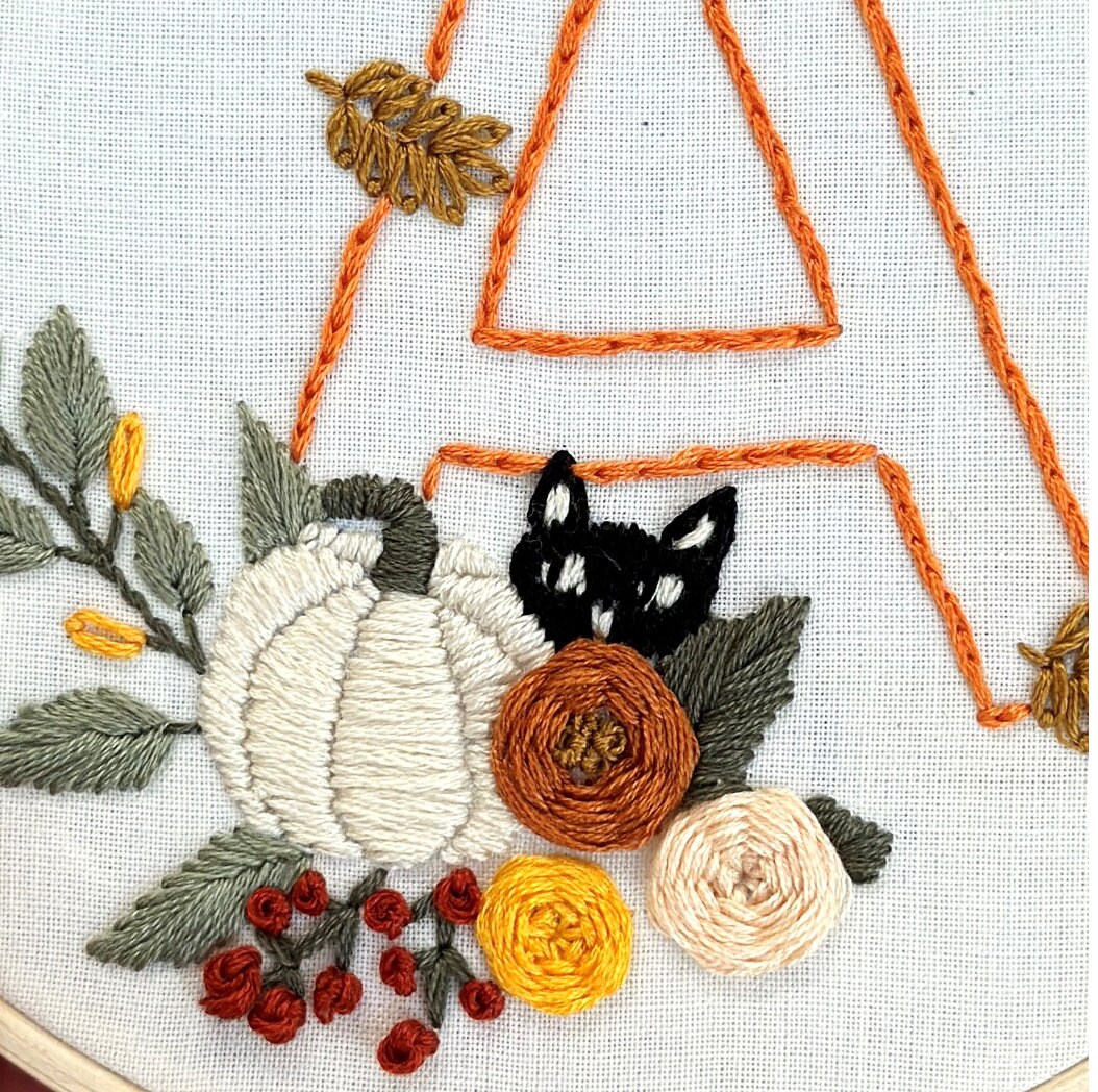 Autumn Monogram Letters Embroidery Pattern Step by Step - Etsy