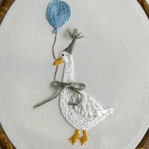 Party Goose Embroidery Pattern Beginner PDF Vintage Goose Embroidery ...