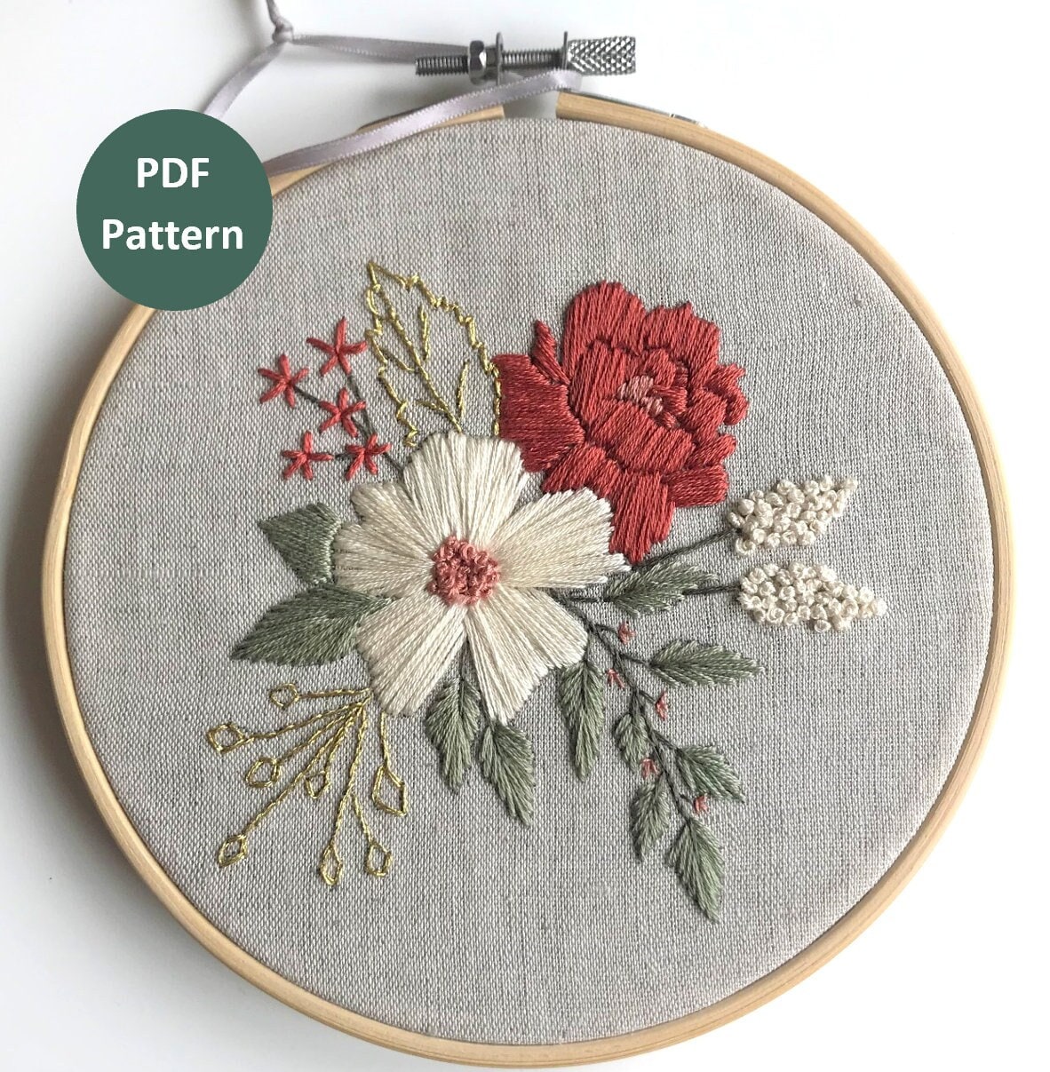 Flowers Hand Embroidery Pattern Floral Embroidery Pattern - Etsy