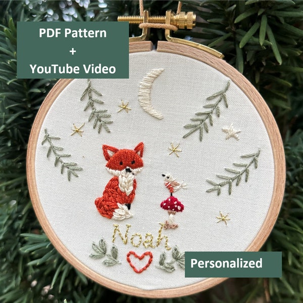 Christmas Tree Hand Embroidery Pattern Beginner Christmas - Etsy Canada