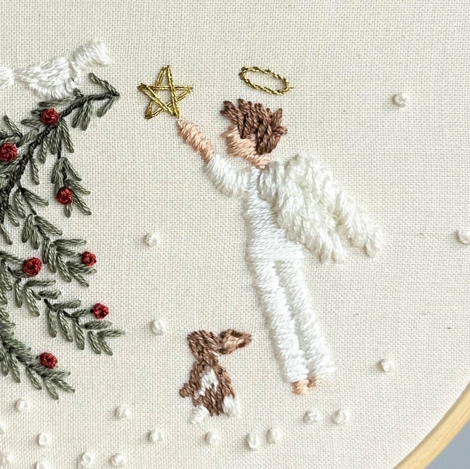 Christmas Tree With a Boy Angel Embroidery Pattern Christmas - Etsy