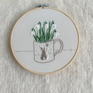 Embroidery Pattern Cozy February PDF Snowdrops Embroidery Design ...
