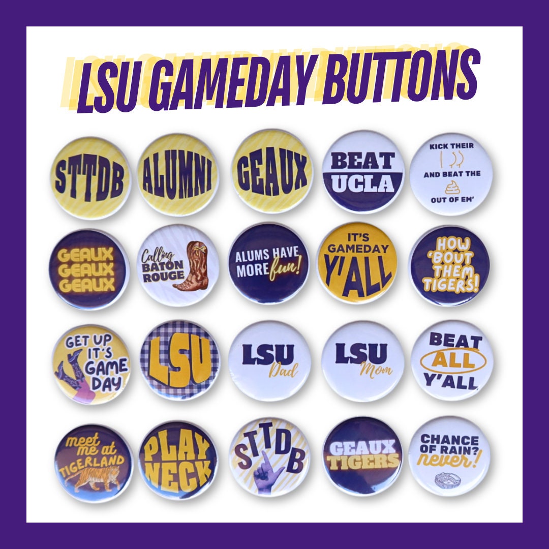 LSU Tigers Gameday Buttons LSU Football Buttons Tailgate Buttons LSU ...