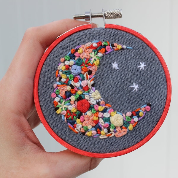 Moon Embroidery - Etsy