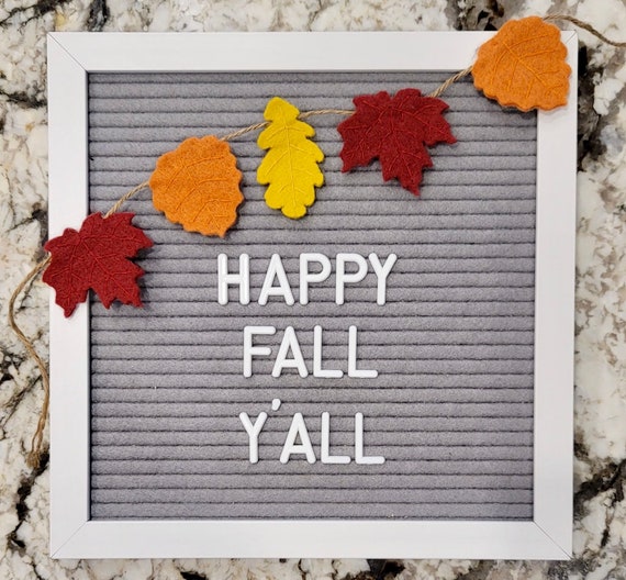 Felt Letter Board Fall Leaves Garland - Etsy
