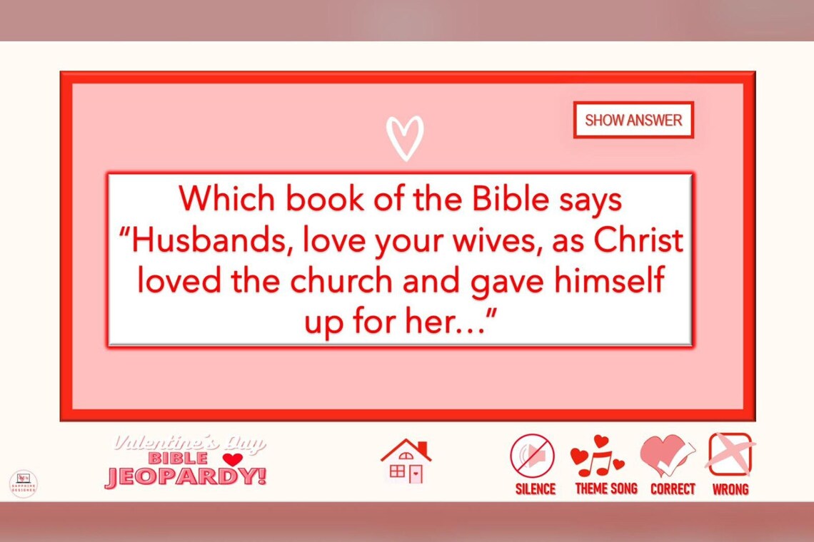 Valentine's Day Bible Jeopardy - Etsy