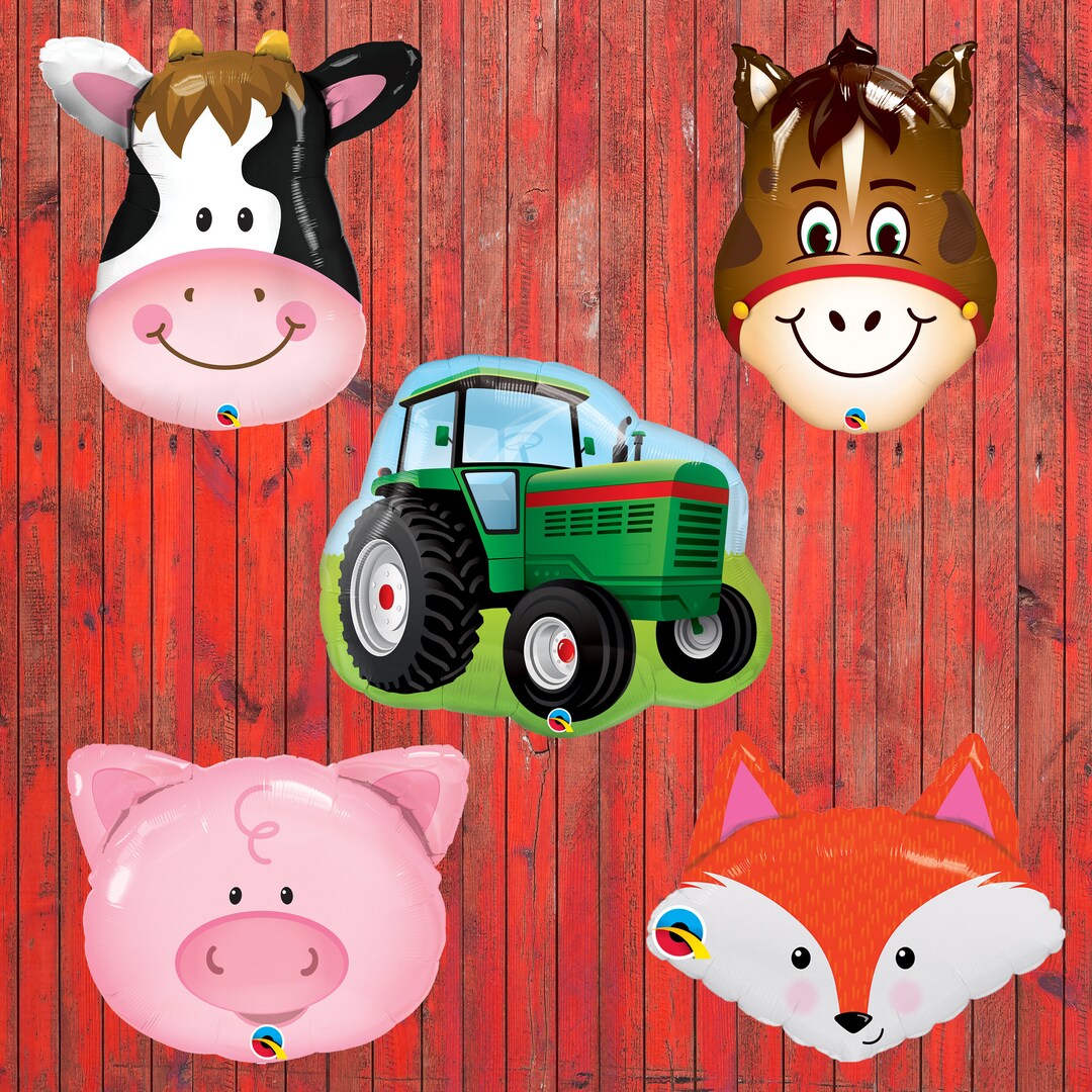 Farm Animal Birthday Balloons, Cow Balloons, Pig Balloons, Horse ...