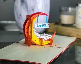 Pop up Moon Card - Etsy