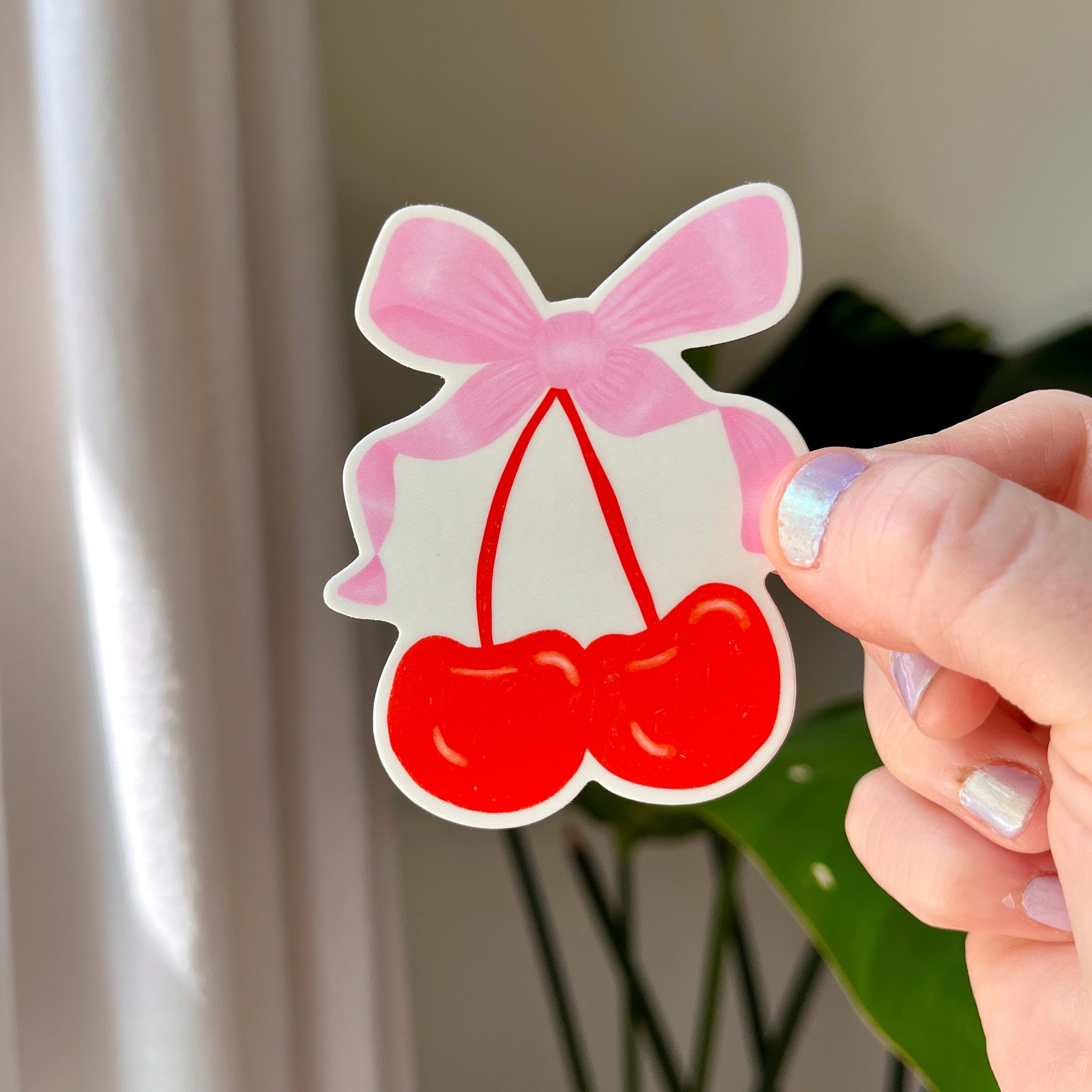 Bow Cherry Sticker - Etsy