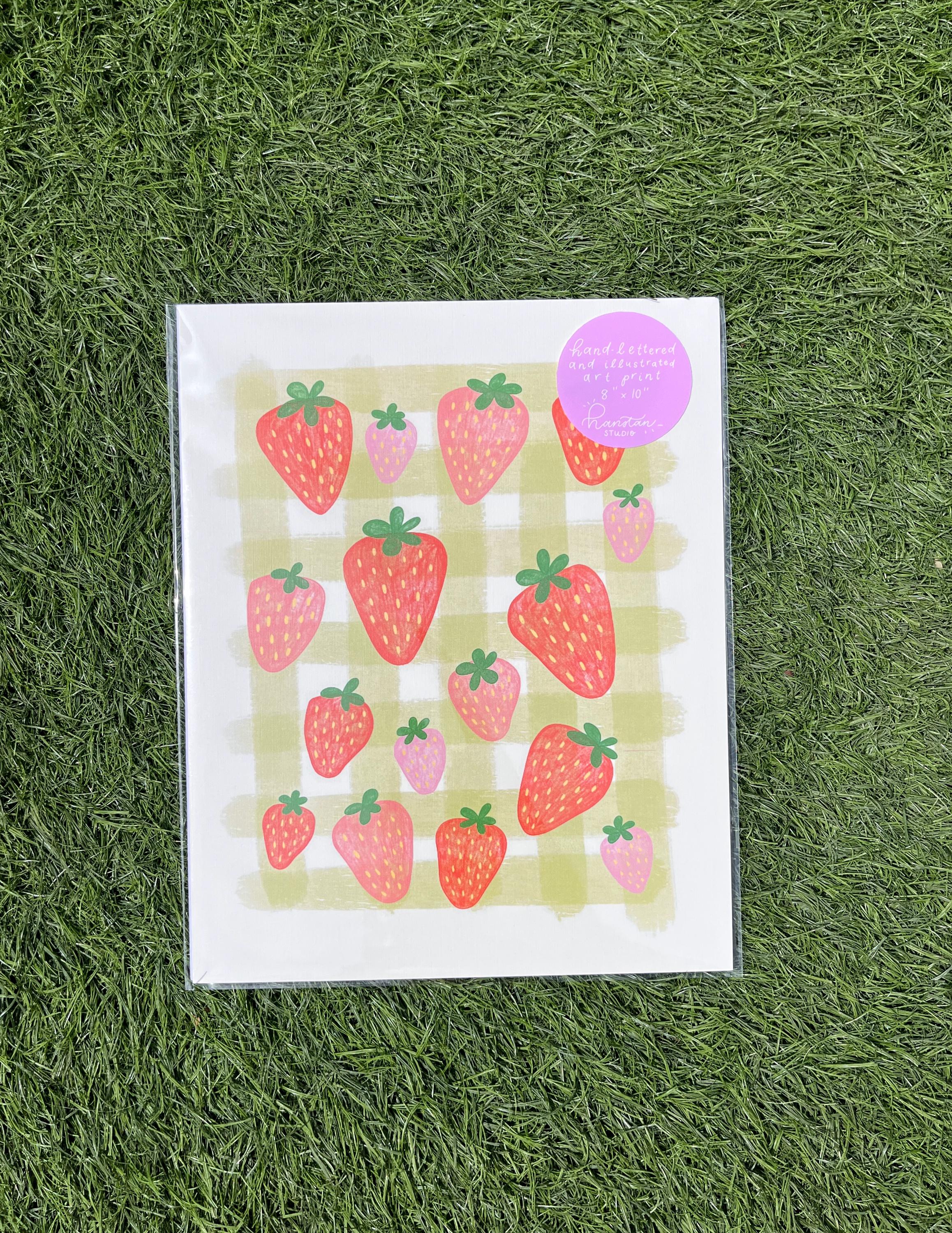 Strawberry Art Print - Etsy
