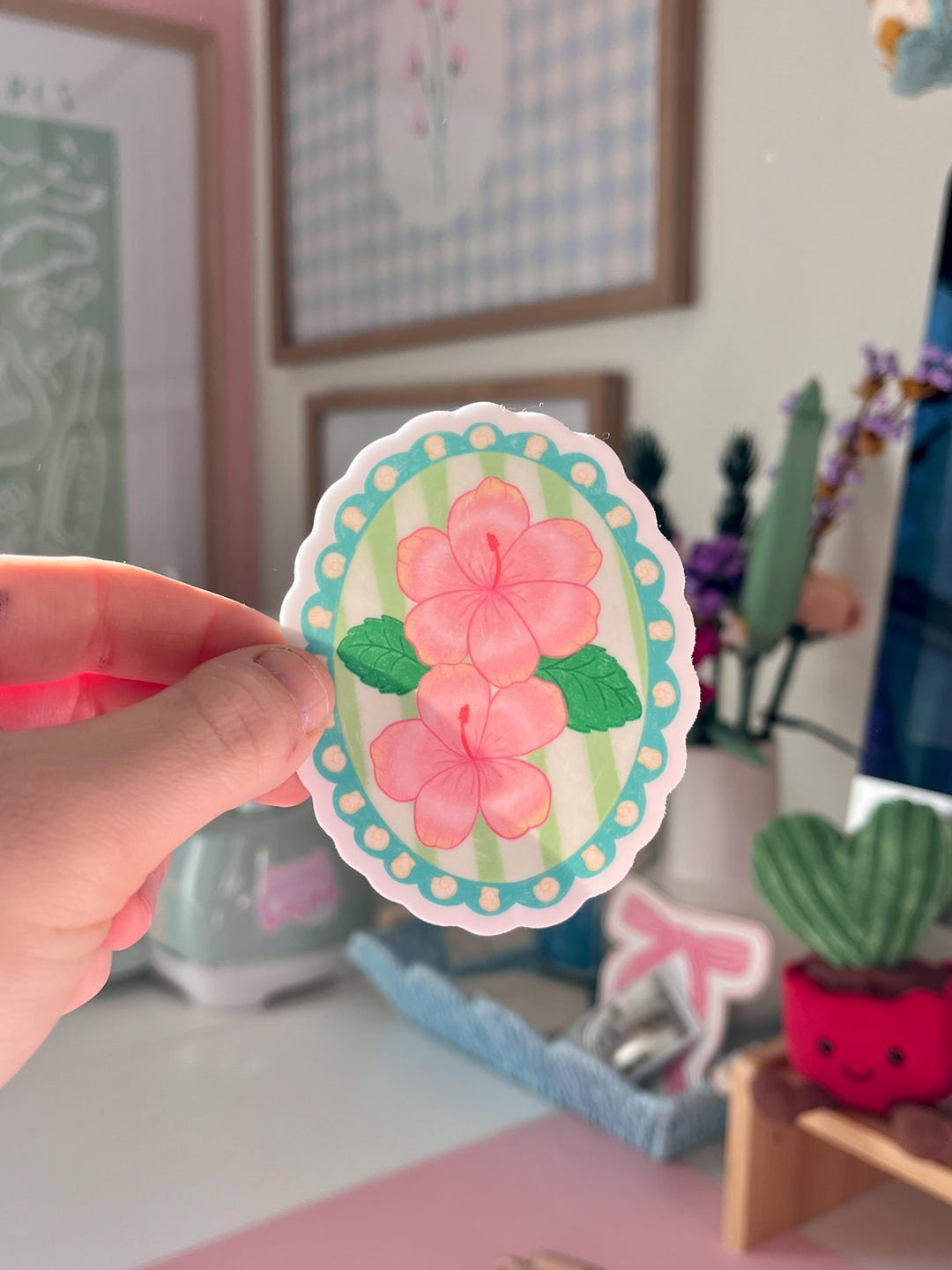 Hibiscus Flower Sticker - Etsy